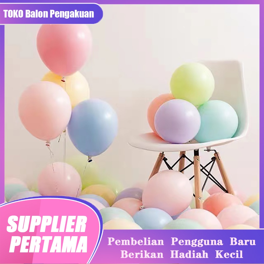 Jual Balon latex Macaron Balon Pastel tebal 12 inch balon ulang tahun ...