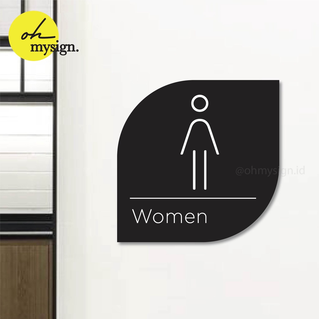 Jual Sign Akrilik Sign Board Acrylic Rounded - Women | Shopee Indonesia