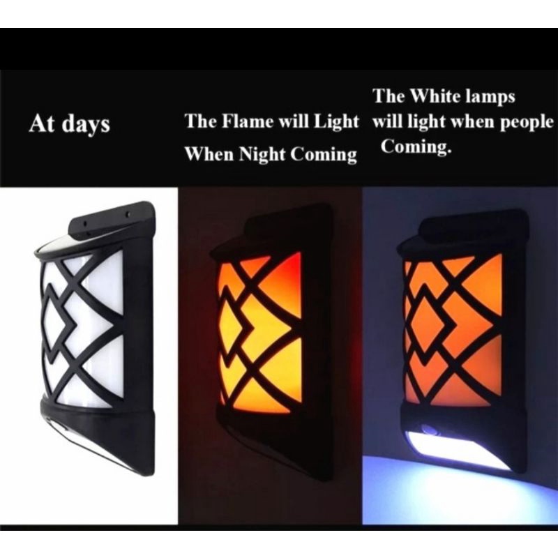 Jual Lampu Solar Tenaga Surya 2 in 1 Api Membara Bergoyang Spt Api Asli ...