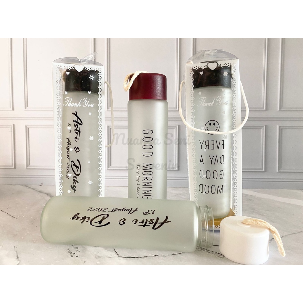Jual Souvenir Botol 350ml Termos Kaca Motif Motivasi Lucky Day Good ...