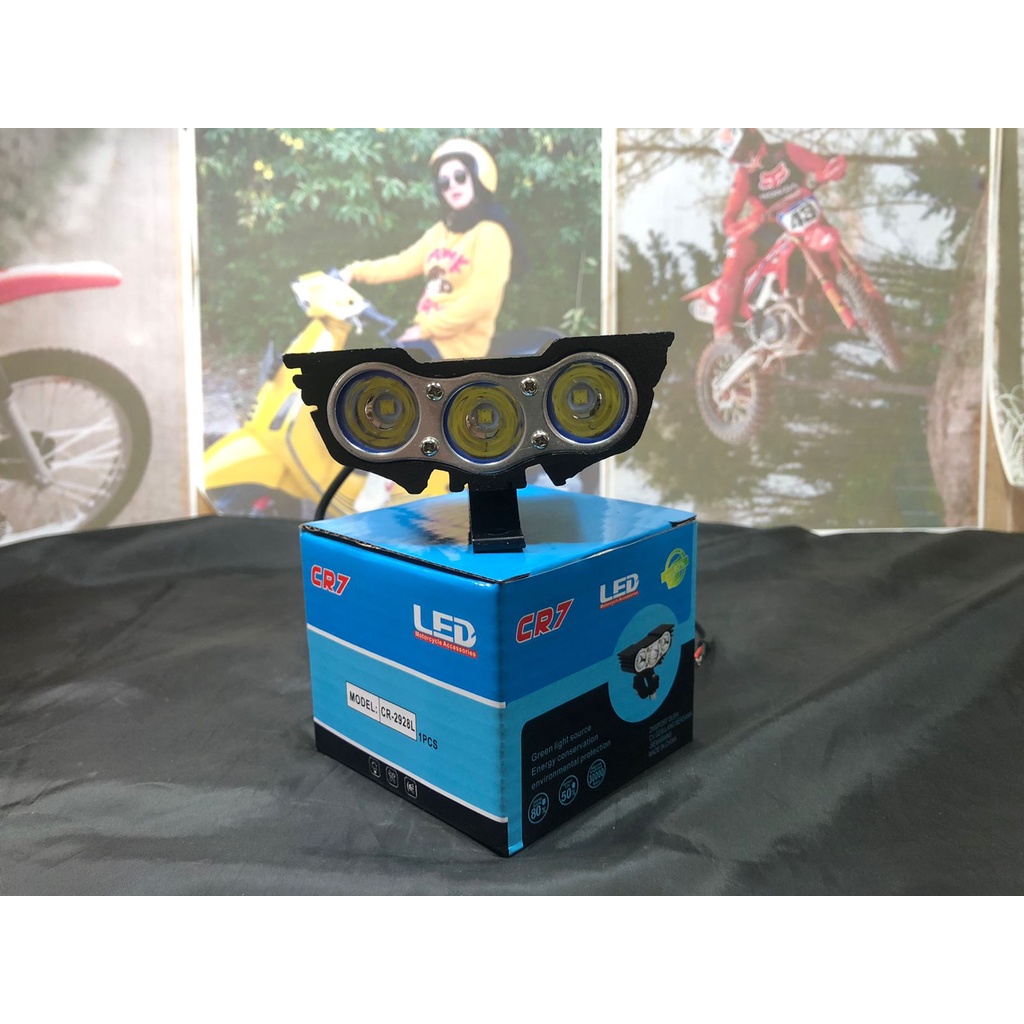 Jual LAMPU LED SUPERMOTO RX-KING OWL 3 MATA CR7 UNIVERSAL | Shopee ...