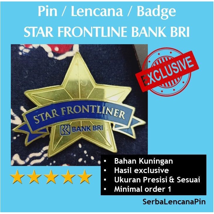 Jual Pin Star Frontliner Bank BRI - Pin Lencana Karyawan Bank Banker ...