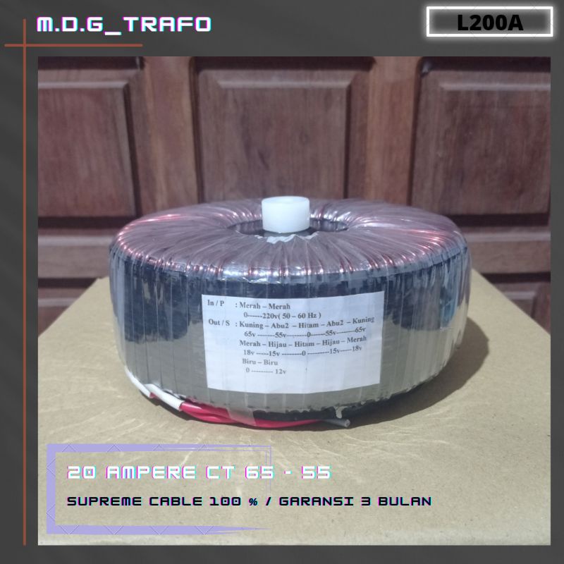 Jual trafo toroid donat 20A CT 65v - 55v murni | Shopee Indonesia