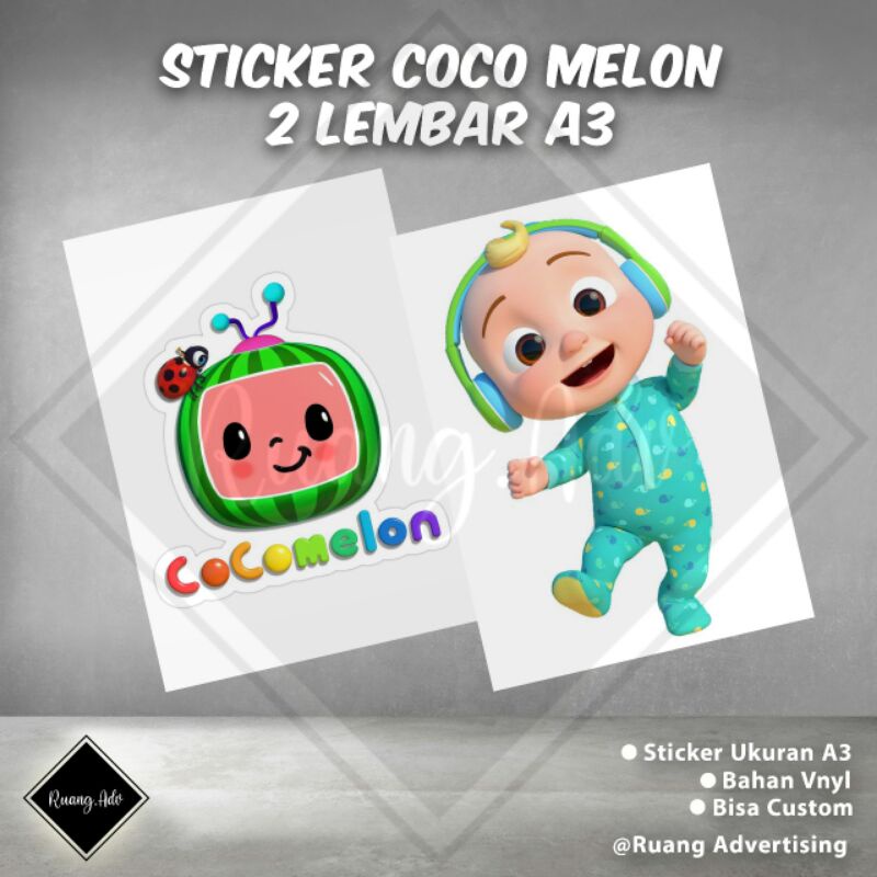 Jual STICKER COCO MELON 2X A3 ( BESAR) / Cetak Sticker / Cetak Sticker ...