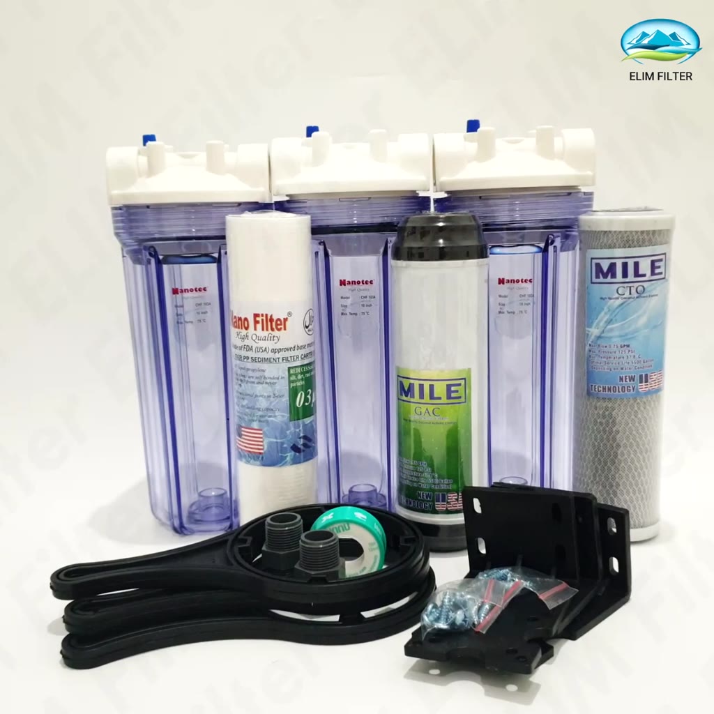 Jual Paket Filter Air Ledeng 3 Housing Nanotec Clear 10 inch - Sedimen ...