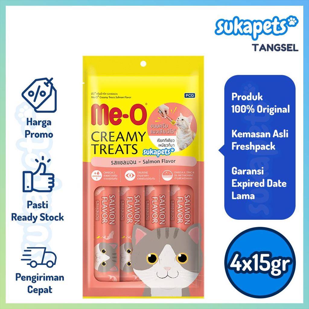 Jual Meo Creamy Treats Snack Kucing Salmon Flavor 4x15gr | Shopee Indonesia