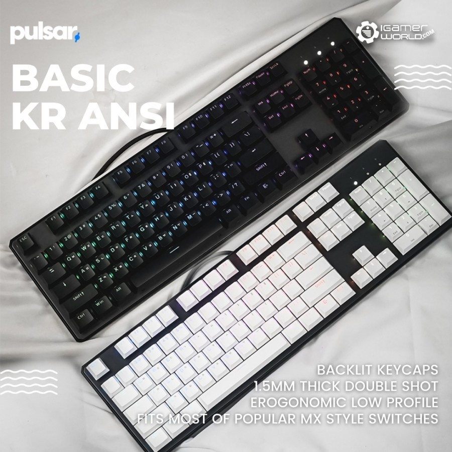 Jual Pulsar Basic Keycaps KR ANSI Layout for Mechanical Keyboard | Shopee Indonesia