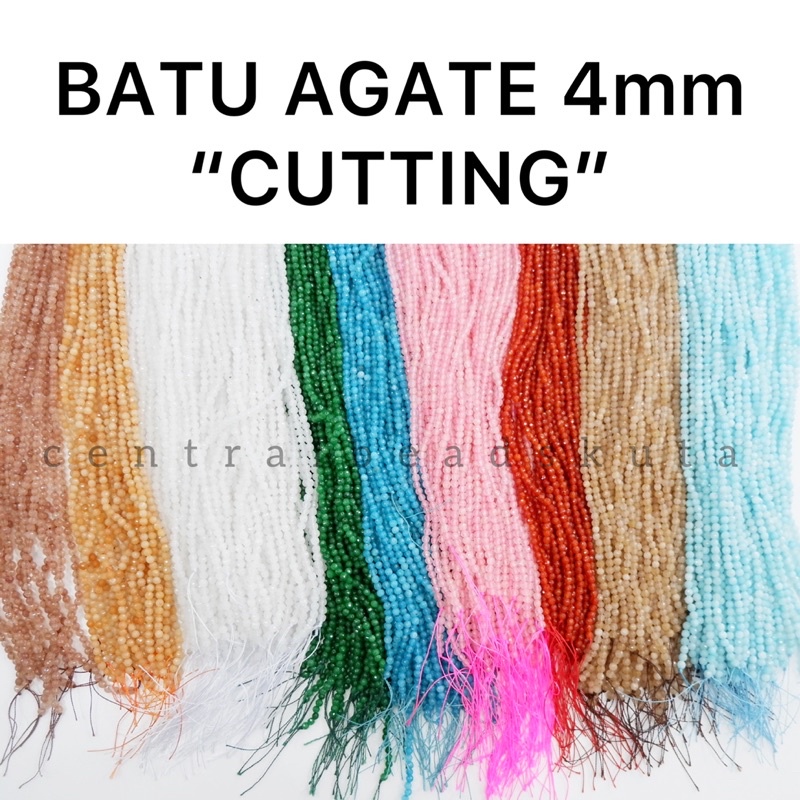 Jual (rentengan) BATU AGATE 4mm CUTTING / batu alam | Shopee Indonesia