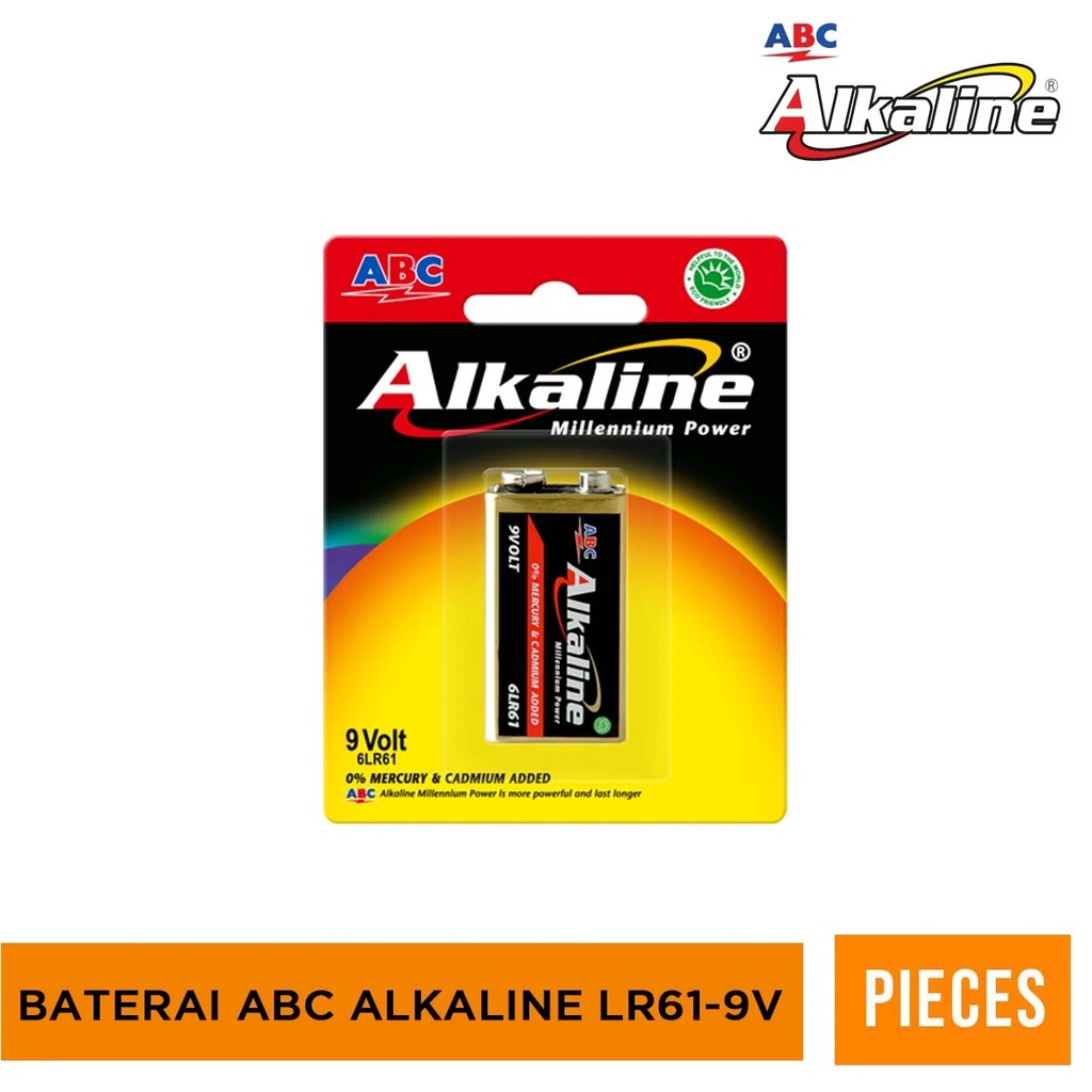 Jual Baterai 9 Volt / Battery 9V ABC Alkaline #6LR61 | Shopee Indonesia