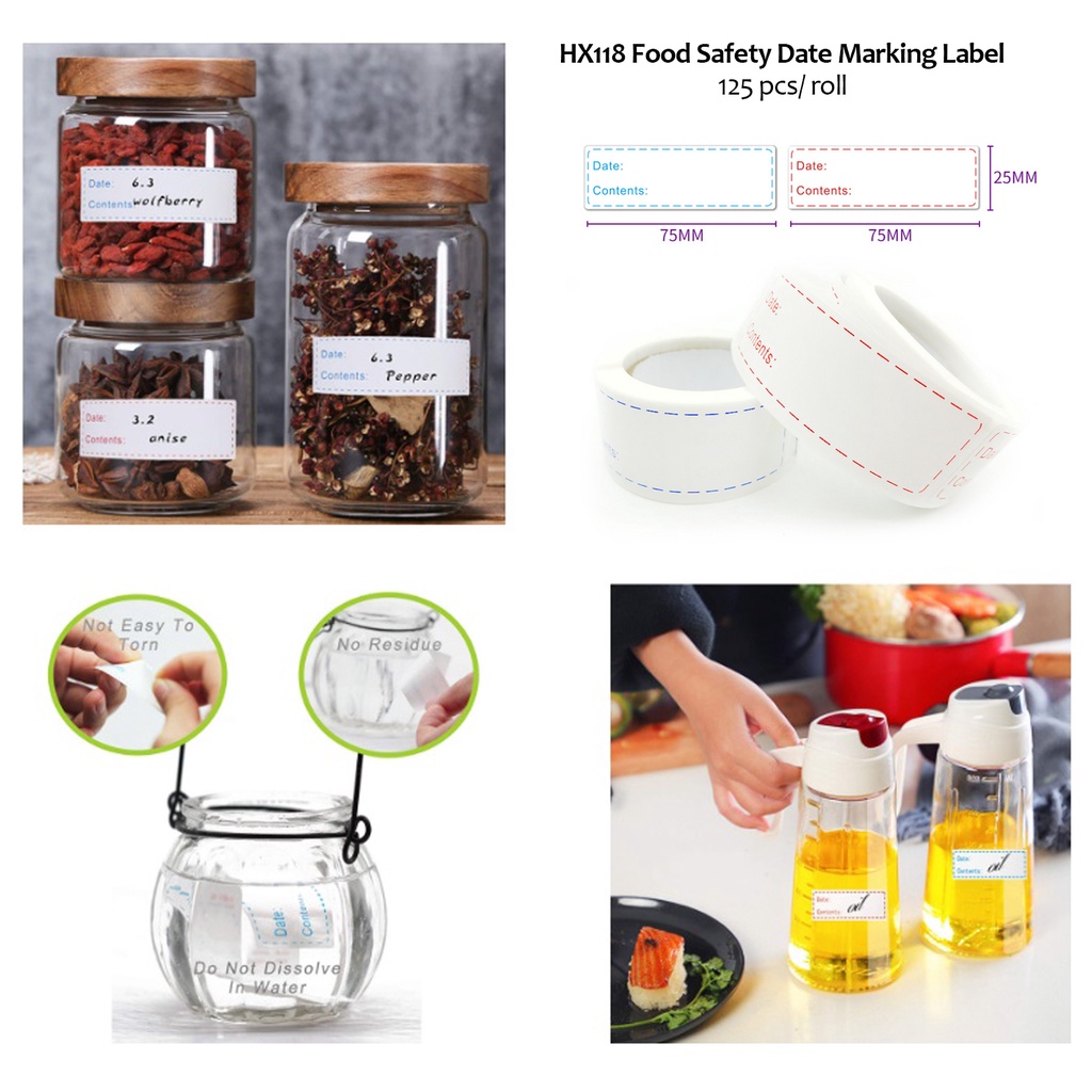 Jual HX118 [125 pcs] Food Storage Safety Expired Date Marking Label ...