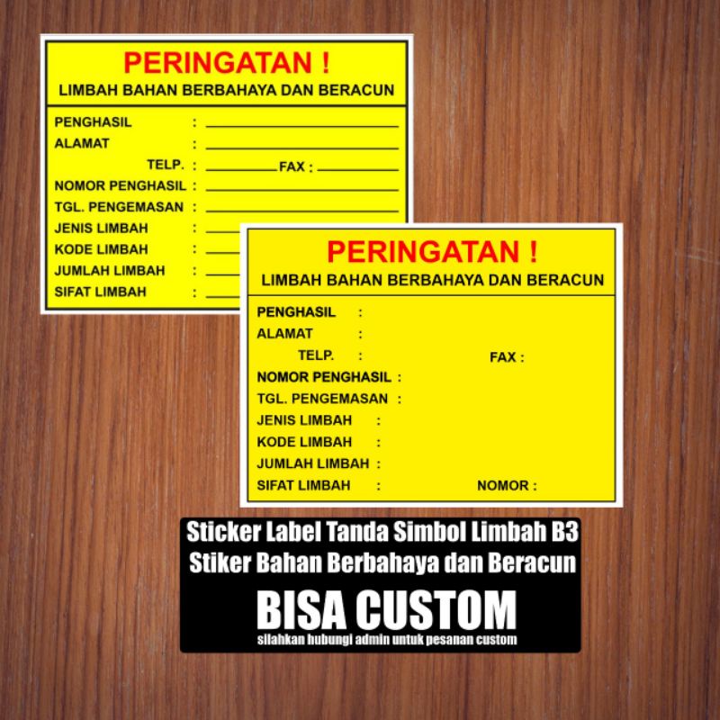 Jual Label Perhatian Limbah B3, Stiker Perhatian limbah B3 , Stiker ...
