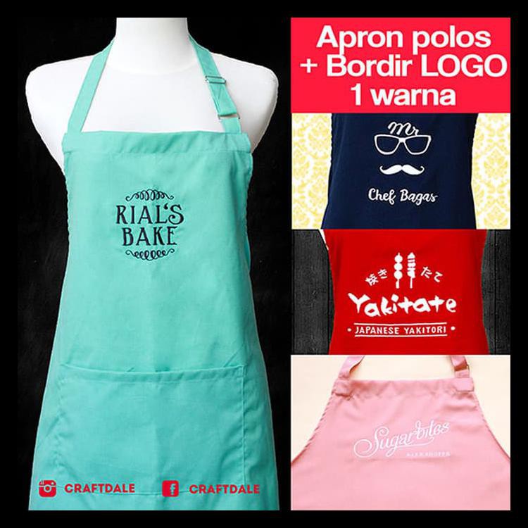 Jual APRON POLOS + BORDIR LOGO 1 WARNA KODE 1271 | Shopee Indonesia