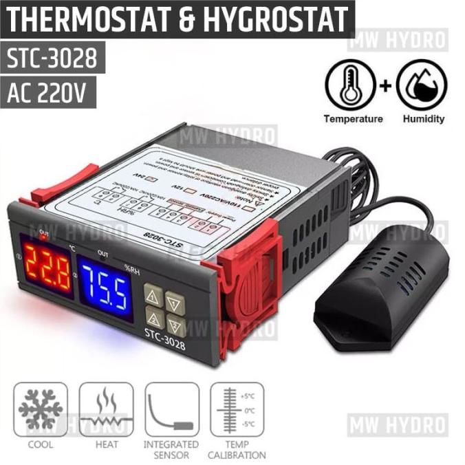 Jual Temperature & Humidity Controller, Thermostat & Hygrostat, STC-3028 AC | Shopee Indonesia