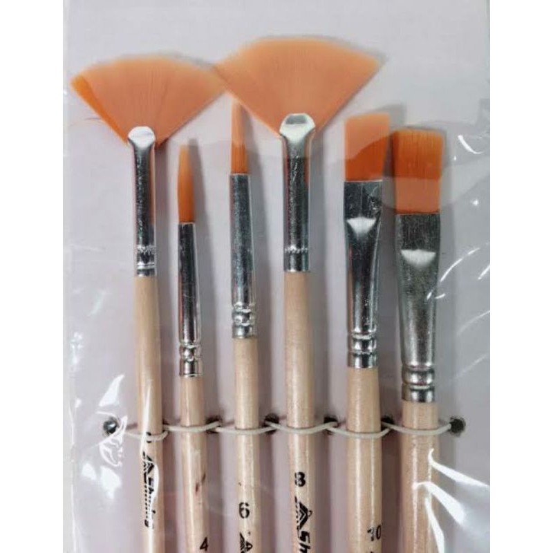 Jual SHINING A9 PAINT BRUSH FAN FLAT LINER SET KUAS LUKIS KIPAS PIPIH ...