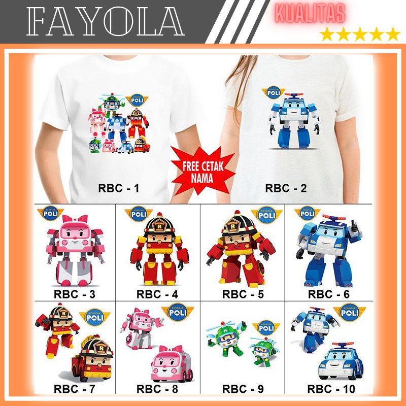 Jual Baju Robocar Poli Anak dan Dewasa Kaos Couple Keluarga Kakak Adik ...