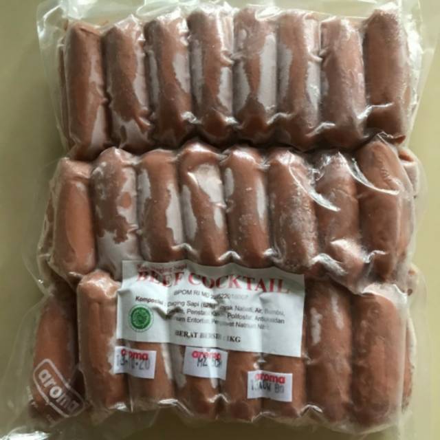 Jual Beef Coctail Sausages AROMA. Sosis Sapi coctail 1 kg | Shopee ...