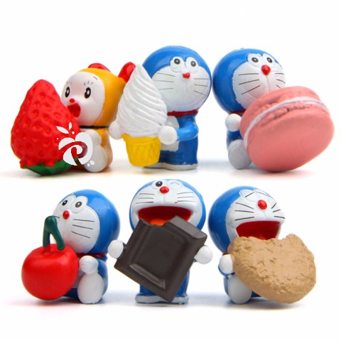 Jual Doraemon Cookies Figure Set isi 6 Mainan Pajangan Miniatur Hiasan ...