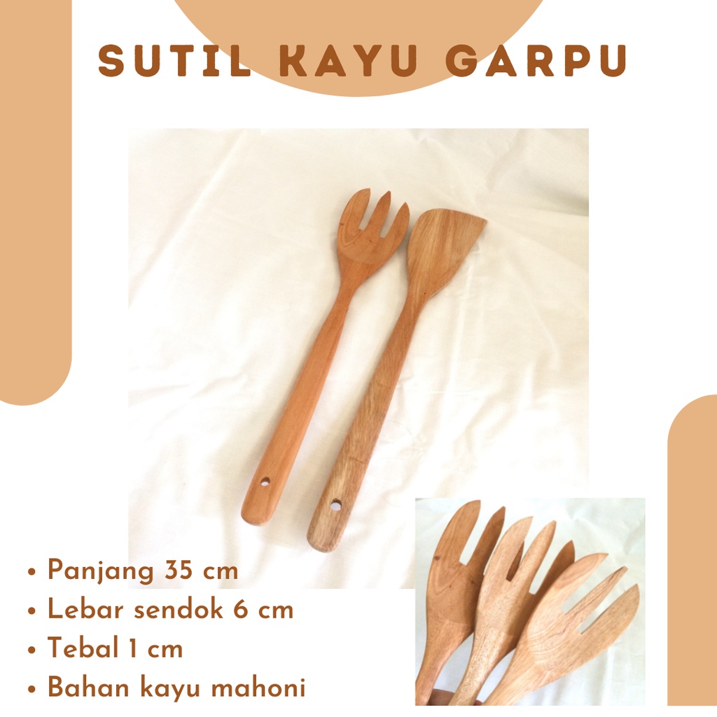 Jual SPATULA KAYU | SUTIL KAYU GARPU | SODET KAYU | SENDOK KAYU | ALAT ...