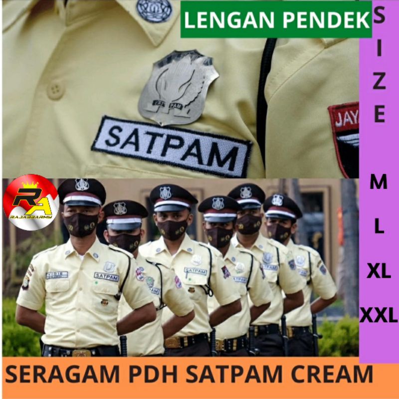 Jual Seragam Pdh Satpam Cream Terbaru / Seragam Security Krem / Setelan Baju Satpam 2022 Lengan ...