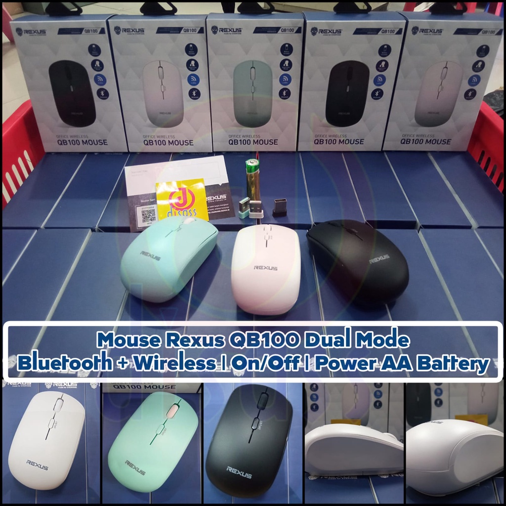 Jual MOUSE REXUS QB100 DUAL MODE WIRELESS DAN BLUETOOTH - DISASS JOGJA ...