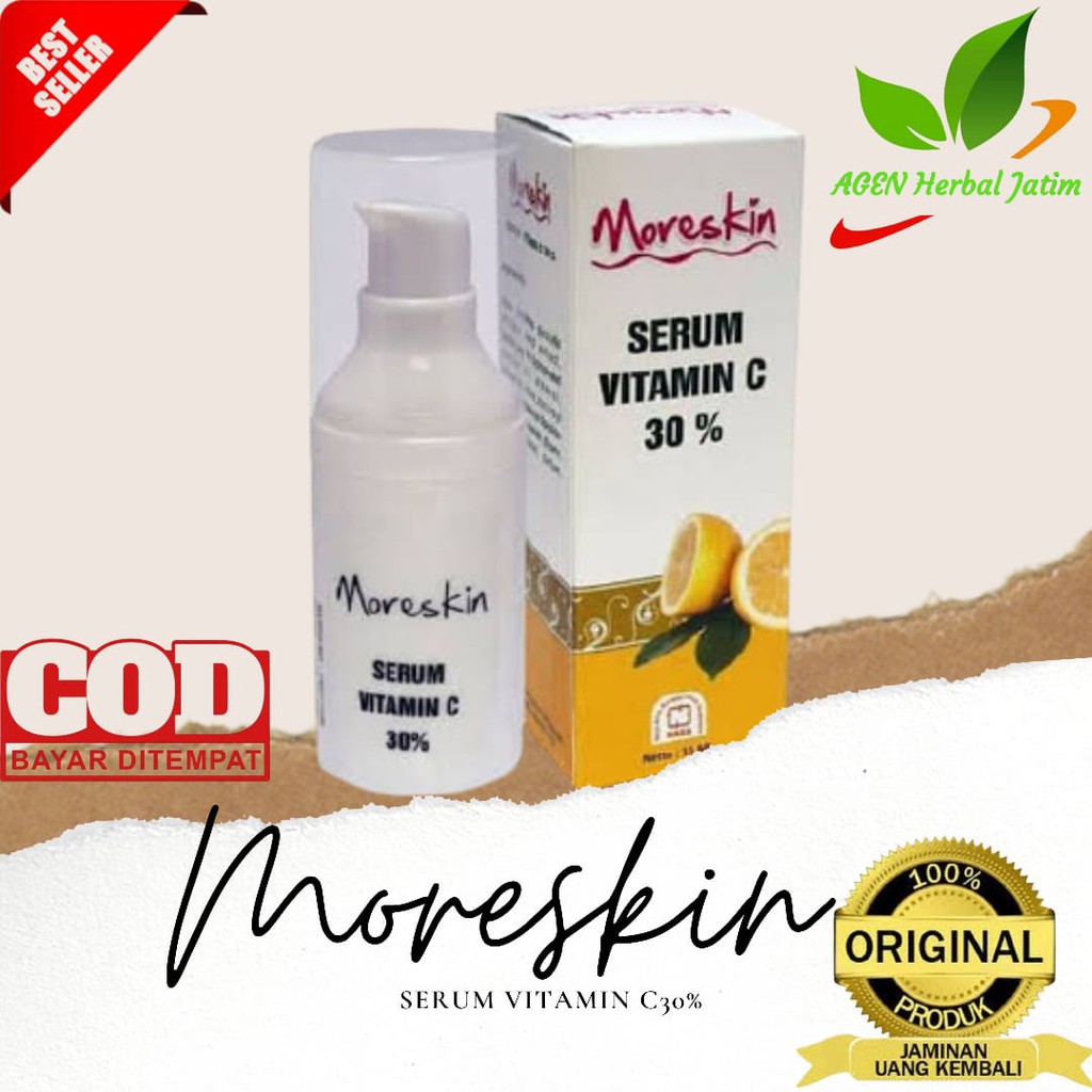 Jual Serum Pemutih Wajah Permanen Dan Penghilang Bekas Jerawat Hitam Moreskin Serum Vitamin C 30 ...