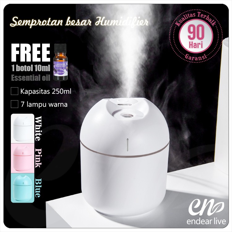Jual [endear]100% ORI Humidifier 250ML Essential Oil Diffuser Aroma ...