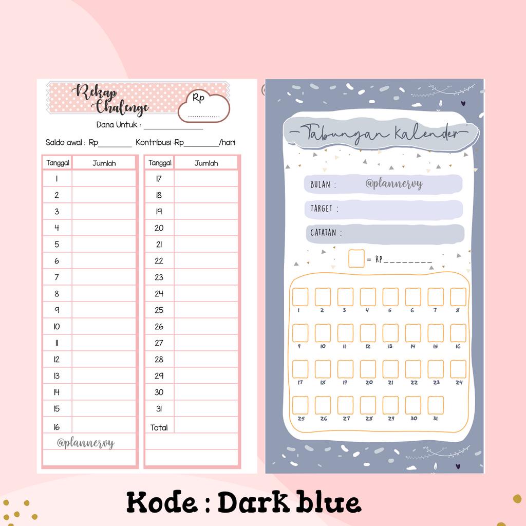 Jual TABUNGAN KALENDER LOOSE LEAF ISI BINDER | Shopee Indonesia