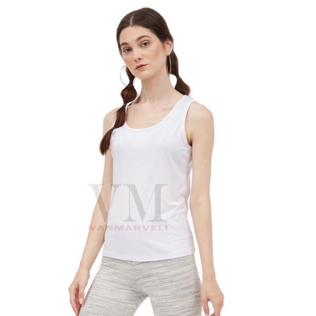 Jual Vanmarvell Singlet Tank Top Cewek Polos - Putih | Shopee Indonesia