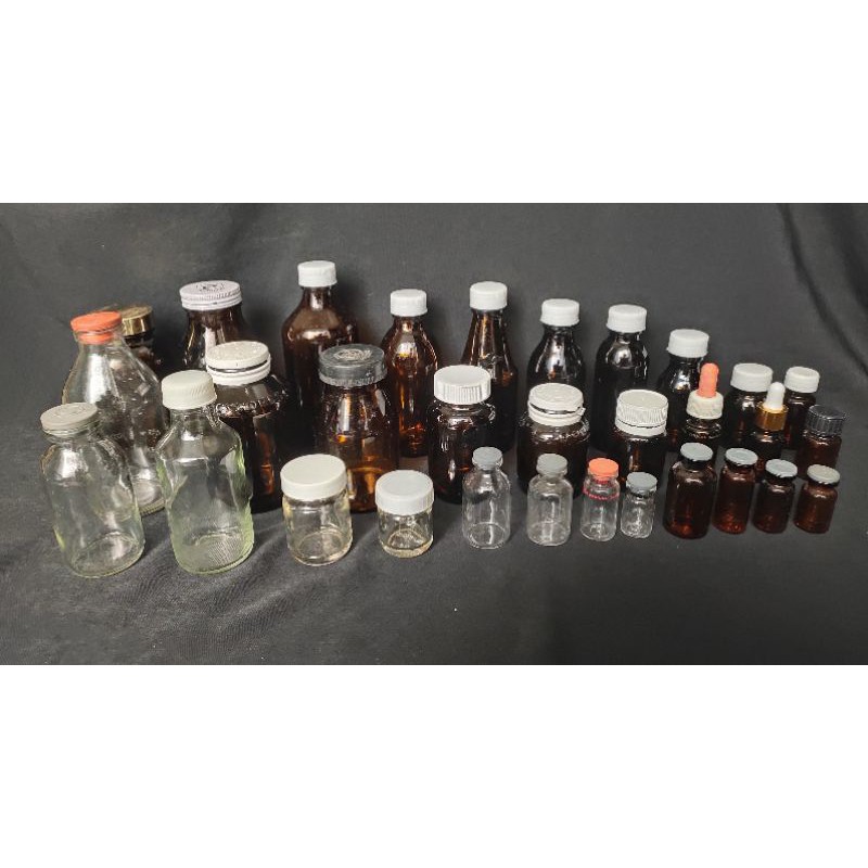 Jual Botol kaca 5 - 60 ml (bekas) / botol sampel / vial / botol amber ...