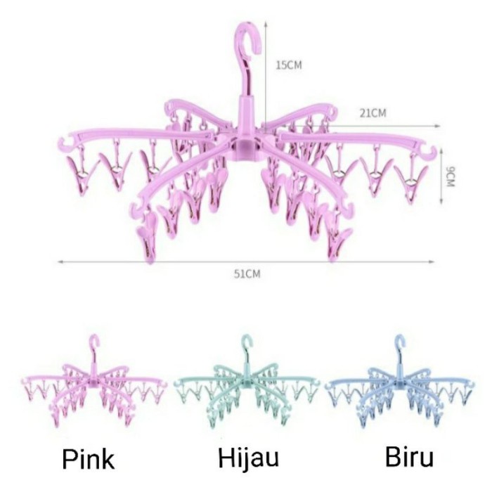 Jual Hanger 24 jepit kaos kaki celana dalam baju bayi/Gantungan jepit ...