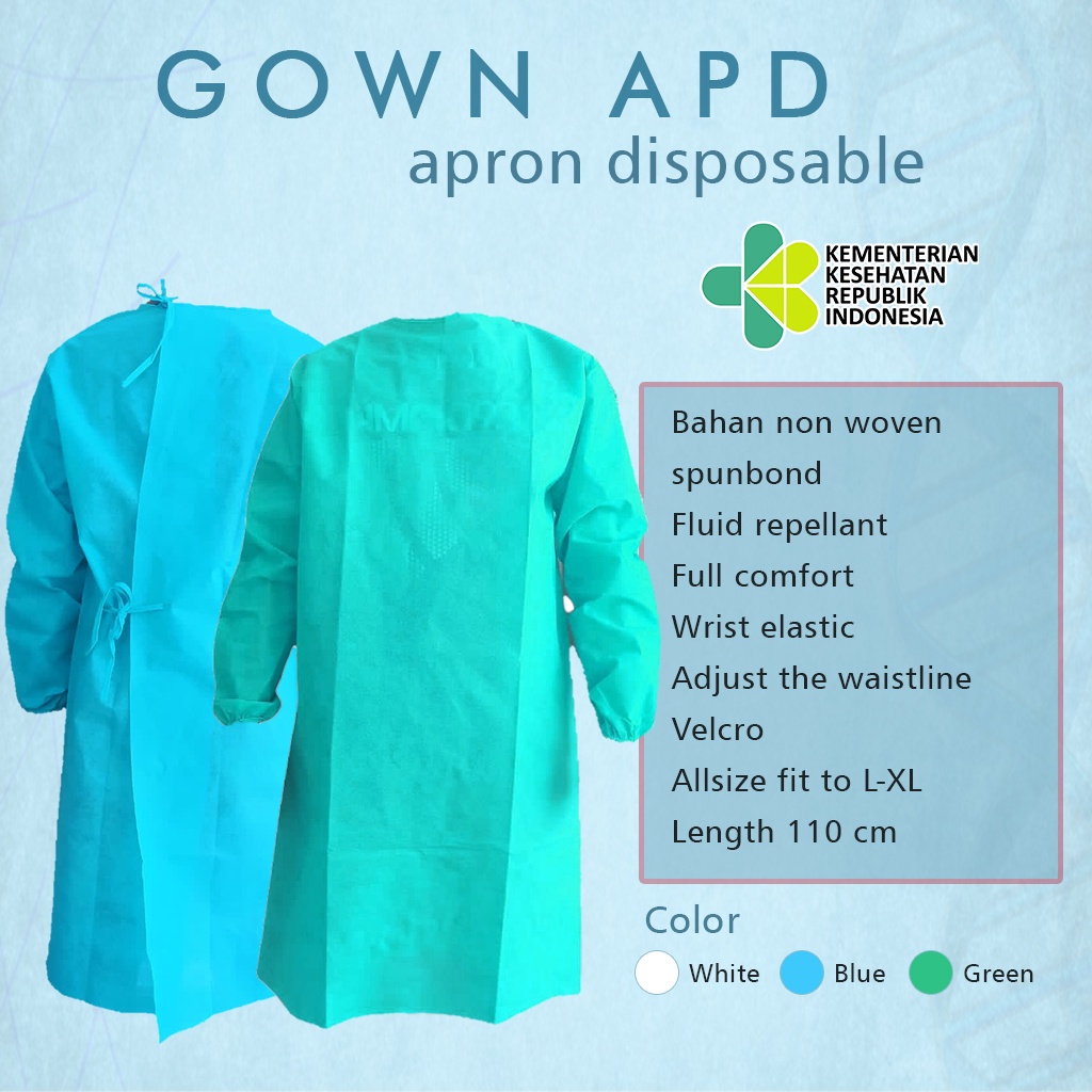 Jual Surgical gown apd disposable Izin Kemenkes RI AKD / apron medis ...
