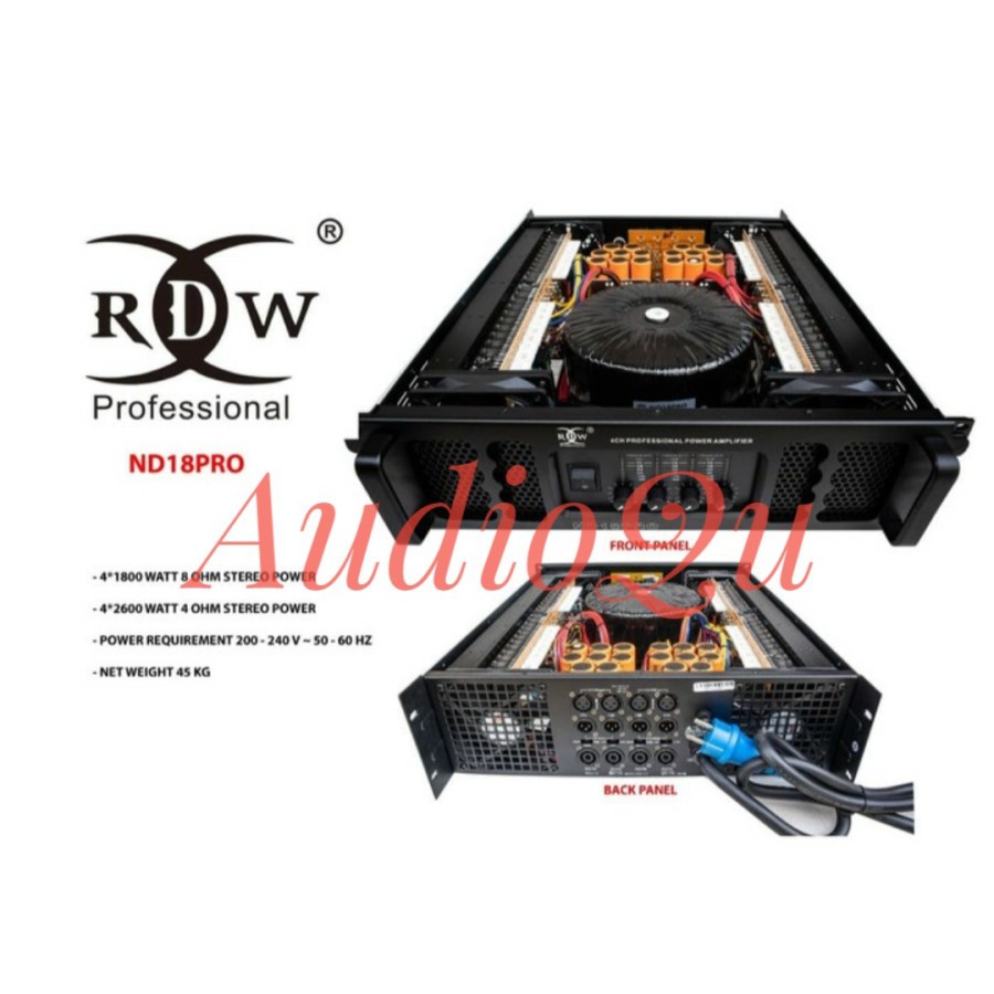 Jual Power Amplifier RDW ND18PRO/ND 18PRO/ ND 18 PRO 4Ch 1800 Watt ...