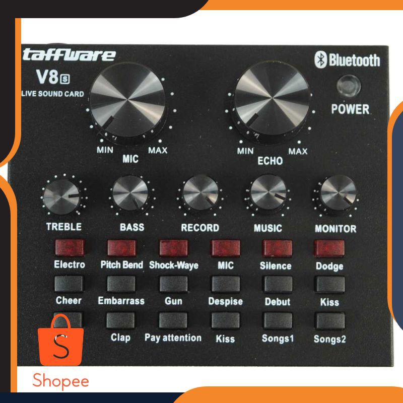 Jual Mixer Sound Efek Live Sound Card Bluetooth External Youtuber V8S ...