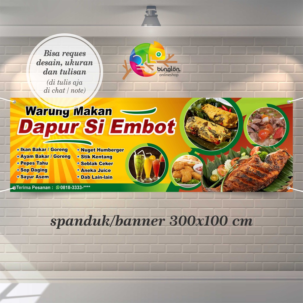 Jual Spanduk, Banner Contoh Warung Makan Sederhana | Shopee Indonesia