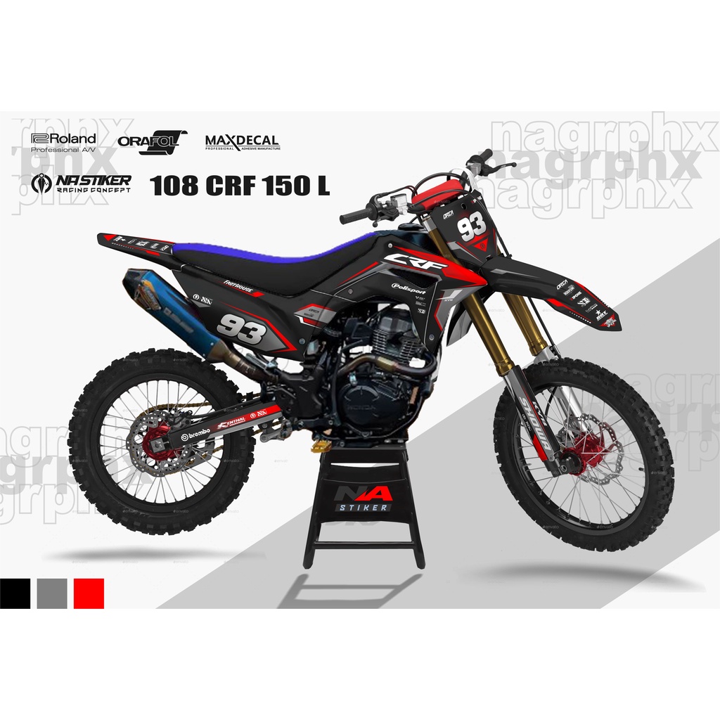 Jual DECAL CRF MERAH SIMPLE - DECAL CRF150L FULLBODY CRF-108 | Shopee ...