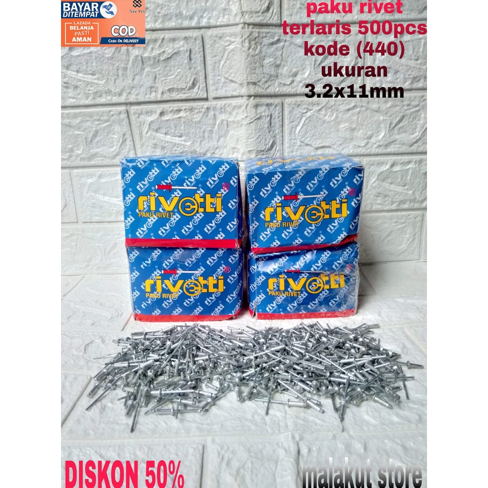 Jual paku ripet isi 500 paku rivet 440 500pcs 3.2x11mm blind rifet ...