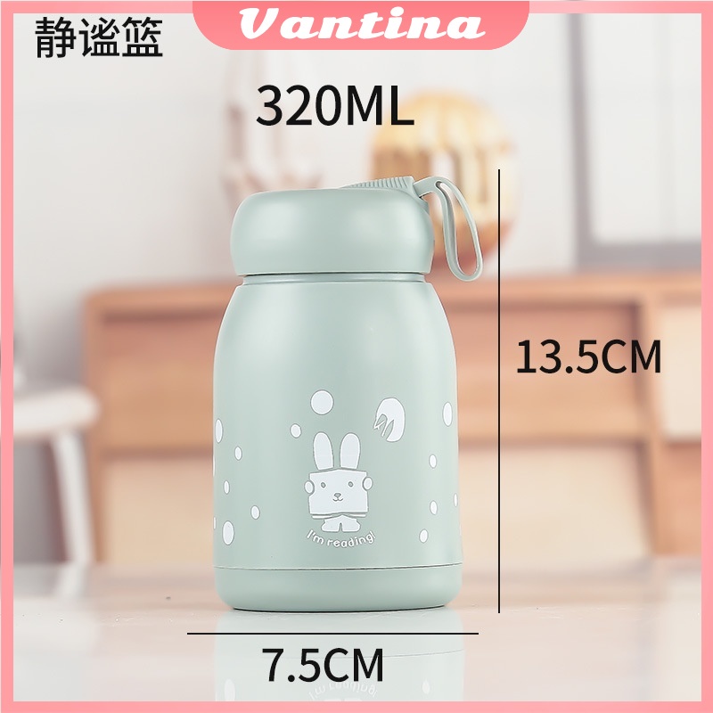 Jual Botol minum Kaca Bening Termos motif rabbit/ gelas kaca vacumm ...
