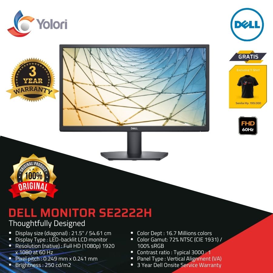 Jual Dell Monitor SE2222H Garansi Resmi 3 Tahun | Shopee Indonesia