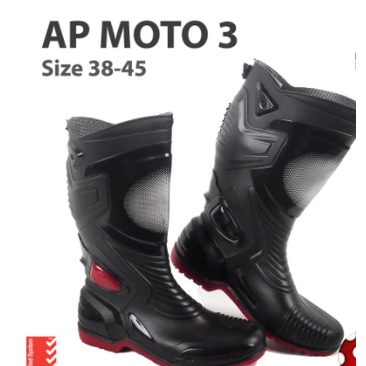 Jual Termurah SEPATU BOOT TINGGI AP BOOTS AP MOTO 3 HITAM MERAH SEPATU ...