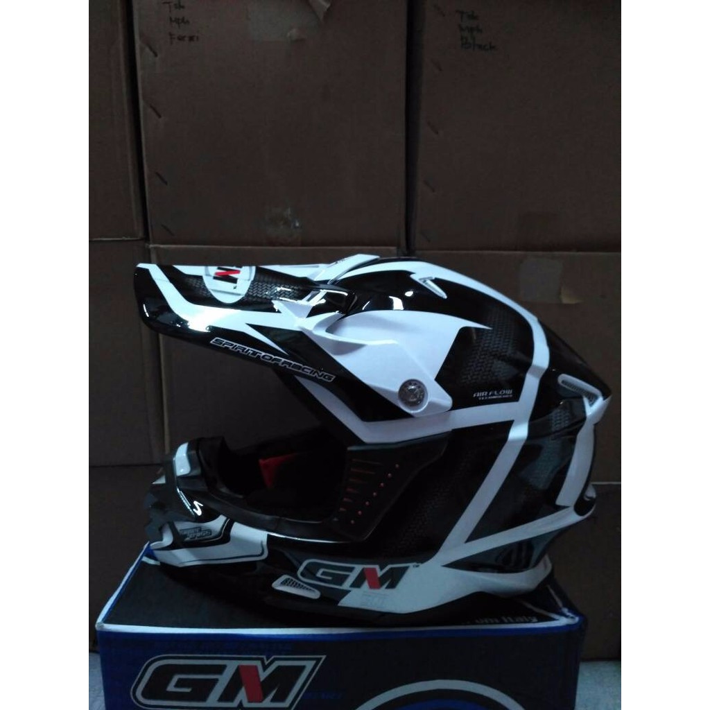Jual ORIGINAL helm GM super cross motif stabilo | Shopee Indonesia