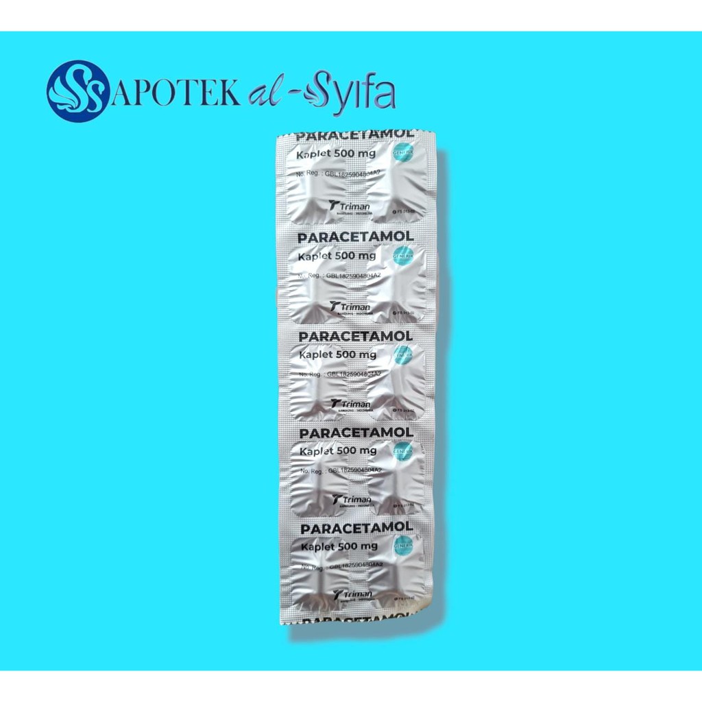 Jual Paracetamol Kaplet 500mg obat demam/flu/sakit kepala/pereda nyeri ...