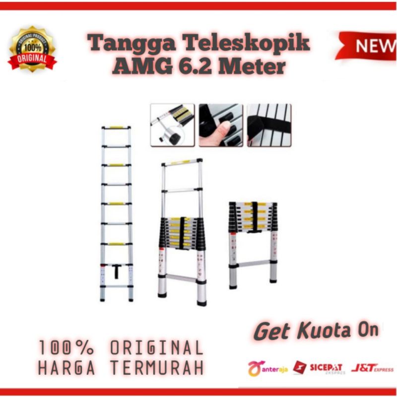 Jual Tangga Lipat Teleskopik 6.2 Meter AMG | Shopee Indonesia