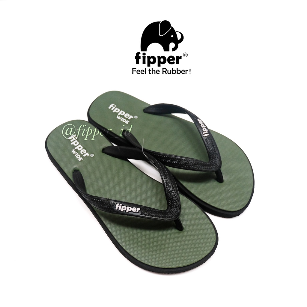 Jual Sandal Fipper Wide Original for Man/Woman - Green(Army)/Black ...
