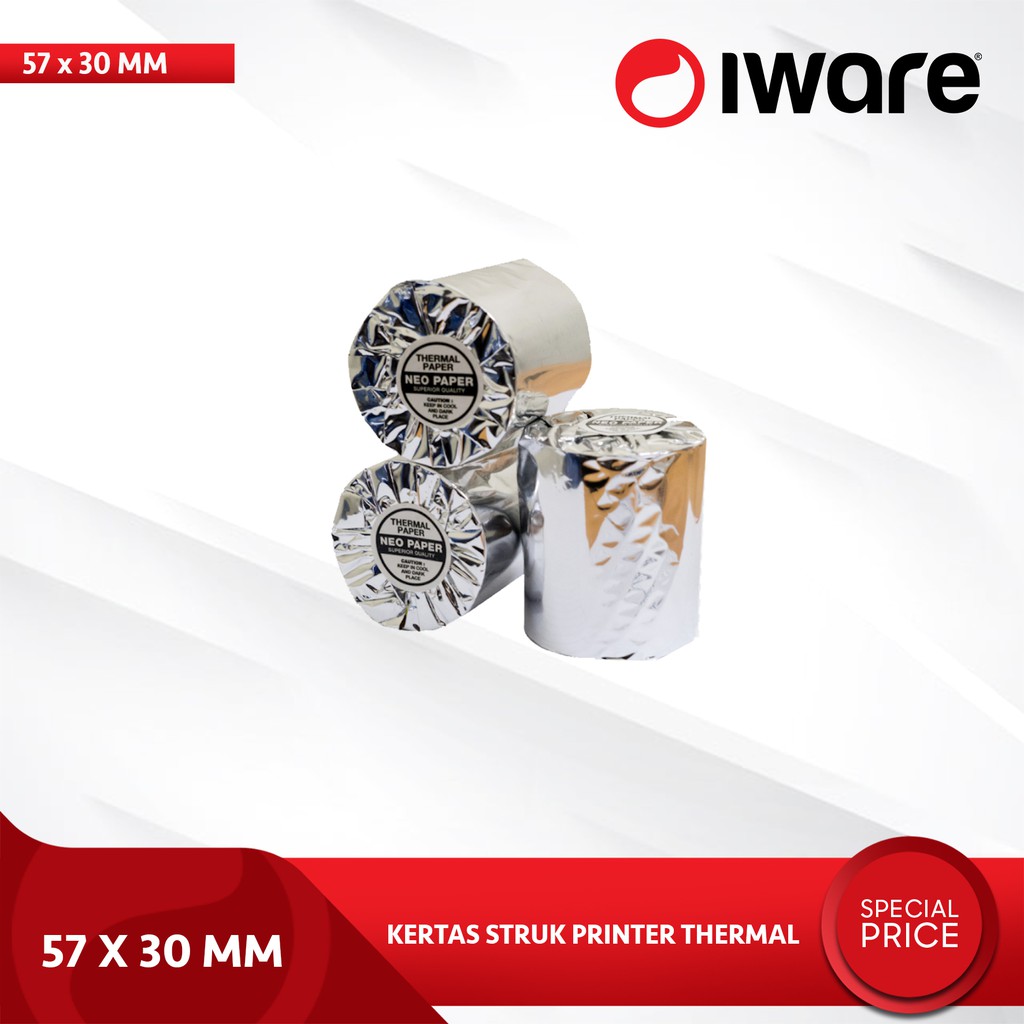 Jual Iware Kertas Struk Kertas Printer Thermal 57X30 Mm Printer Kasir ...