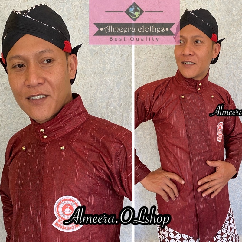 Jual surjan lurik alusan motif hujan gerimis warna merah | Shopee Indonesia