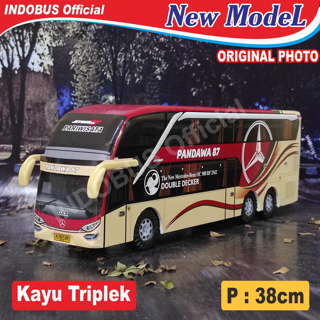 Jual INDOBUS Miniatur Bus Bis PANDAWA 87 DOUBLE DECKER | Shopee Indonesia