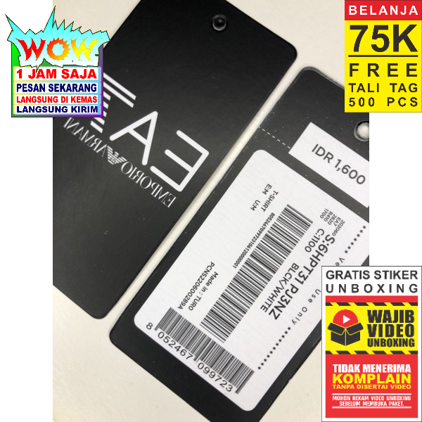 Jual ARMANI LABEL TAG HANGTAG SUPER PREMIUM CO 1X DI KIRIM 600PCS ...
