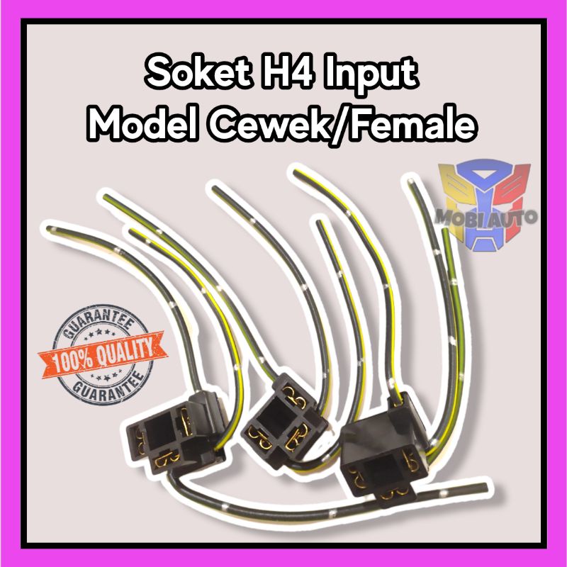 Jual Socket Soket Lampu H4 INPUT Model Cewek/Female | Shopee Indonesia