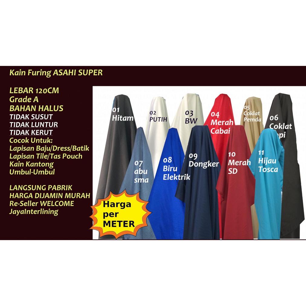 Jual Kain Furing Asahi Super Premium Per Meter Lebar 120Cm | Shopee ...