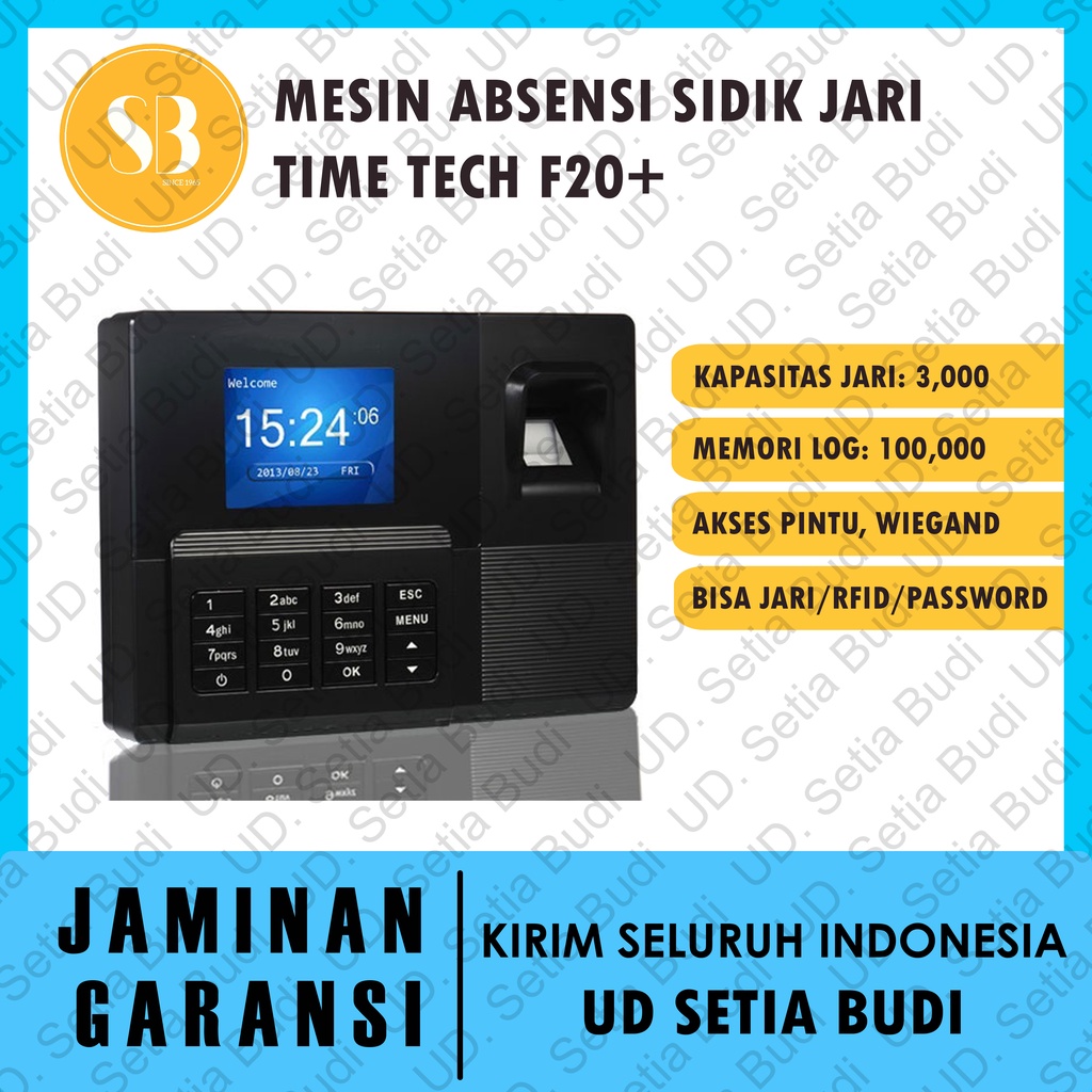 Jual Mesin Absensi Biometrik Jari Time Tech F20+ Time Attendance F20 ...